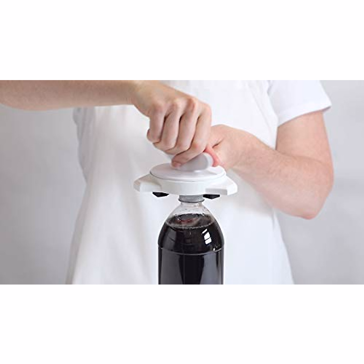 KUHN RIKON Auto Safety LidLifter/Can Opener with Ring Pull, 8 x 2.5 x 2.75 inches, Black & Strain-Free Gripper Opener for Jars and Bottles, 10 x 5 x 2.25 inches, White