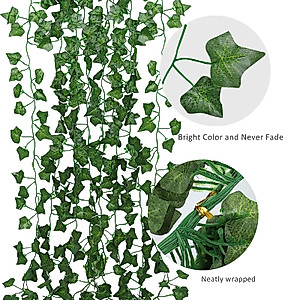 RECUTMS Fake Vines for Room Decor 86 FT Artificial Ivy Garland Hanging Plants Faux Greenery Leaves Bedroom Decor Aesthetic for Wall Wedding Party Home Garden Office Patio Outdoor Decoration(12 Pack)