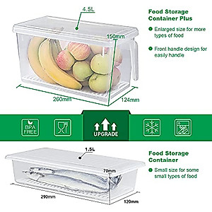 SILIVO 6 Pack Produce Saver Refrigerator Organizer Bins for Fruits and Vegetables- 3 Pack 1.5L + 3 Pack 4.5L