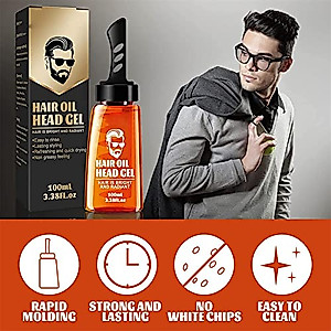 2 in 1 Hair Wax Gel with Comb, Long Lasting Men's Hair Styling Gel Tool Hair Wax, Lightweight Hair Styling Gel, Grooming Hair Gel Moisturizer for Hair Ends, Easy to Wash (3Pcs)