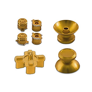 kwmobile Controller Button Replacement Set - Compatible with Playstation 4 Pro / PS4 Slim Controller (Gen 2) - Custom Aluminum Metal Repair Parts