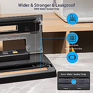 Vacuum Sealer Machine, Veetop Automatic Vacuum Food Sealer with Starter Kit, Dry Moist Pulse Mode Food Storage Machine with Build-in Cutter, Includes 1 Vacuum Roll (8*80”) & 10 Vacuum Seal Bags & 1 Air Suction Hose