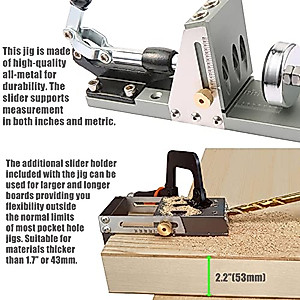 HOWOD Pocket Hole Jig Kit, Professional and Upgraded All-Metal Pocket Screw Jig. (Metal)
