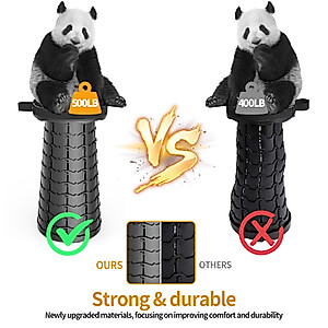 ALEVMOOM Upgraded Telescoping Stool Collapsible Stool with Seat Cushion & Bag, Retractable Folding Camping Stool for Adults Max Load 500lb More Sturdy Lightweight for Fishing Hiking Gardening (red)