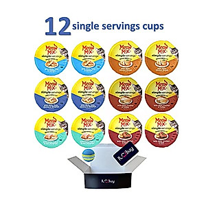 ILC Buy Meow Mix Simple Servings Variety Bundle| 6 Flavors,(2) Each: Chicken Turkey, Tuna Whitefish, Chicken Beef, Tuna Salmon, Chicken Breast, Tuna Shrimp (1.3 OZ) Plus Foam cat Toy Ball Magnet.