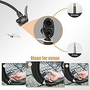 Floor Pump,[120PSI] Diyife Mini Bike Pump, Portable Bicycle Air Pump Bike Hand Pump for Road, Mountain BMX Bike Automatically Fit Presta Schrader with 1 Ball Needle Motorboat Valve