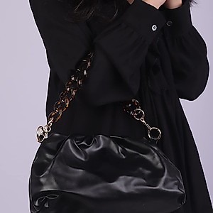 Wiwpar Acrylic Bag Straps Chunky Chains Shoulder Bag Handle Shoulder Straps Replacement Amber for Women's Handbags (Style 2)