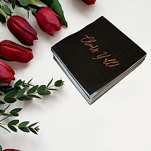 Cheers Y'all Napkins Wedding Cocktail Napkins Engagement Paper Disposable Party Napkins Bridal Shower, Bachelorette towel Decorations Supplies Set of 50 3 Ply