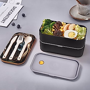 Little Bird Nest Adult Lunch Box, Bento Box, With Cutlery Set Of 3, 2 Compartments, Rectangular, Lunch Box For Adults