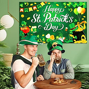 St Patricks Day Backdrop, 71" X 43" Happy St Patricks Day Banner St Patricks Day Decorations Shamrock Irish Luck Day Saint Patrick's Day Banner St Patrick Backdrop St Patrick's Day Party Supplies