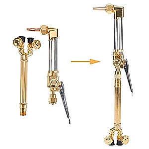 LuckyHigh Oxygen & Acetylene Cutting Torch Kit Gas Welder Set 12 PCS Welding and Cutting Tools with Welding Goggles, Cutting Nozzle & Attachment