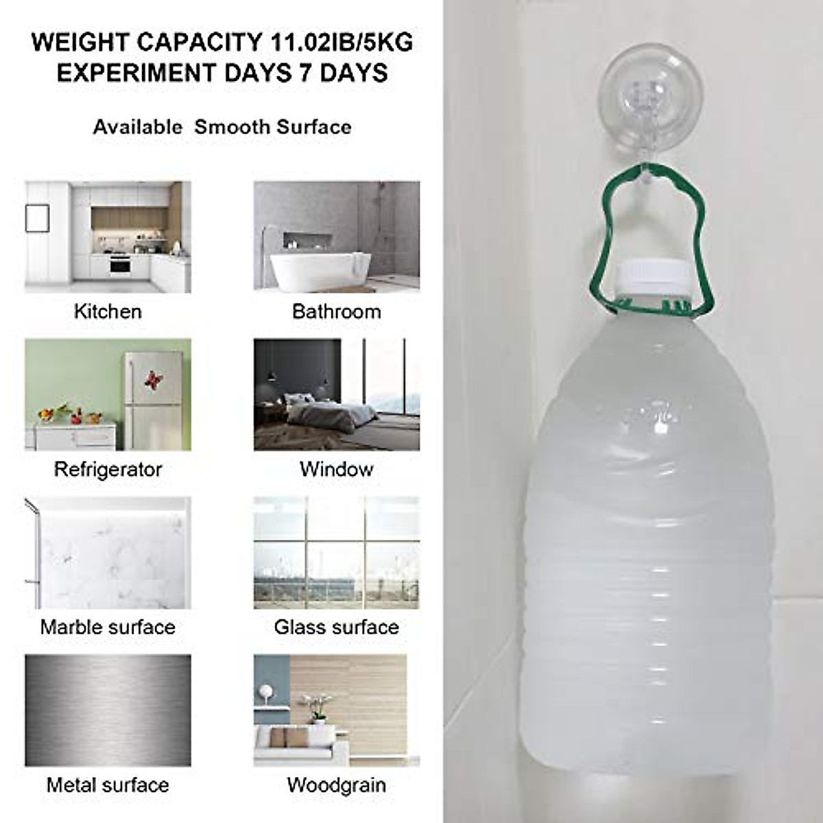 Starkitchen Suction Cup Hooks, 2Pack Punch-Avoided Suction Cup Hooks for Shower, Bathroom, Kitchen, Glass Door, Mirror,Waterproof Moisture-Proof & Powerful(2Pack)