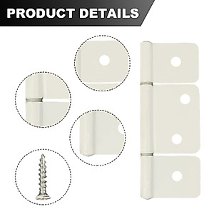 Three Leaf Non-Mortised Hinge for Mobile Home & RV Interior 6 Packa White Door Hinges with Screws