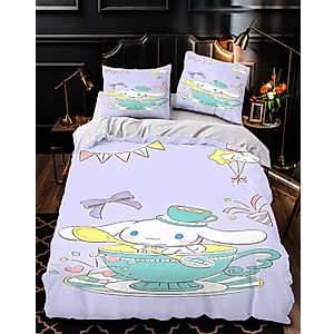 EIANLAI Printed Duvet Quilt Cover Super Bedding Bed Set Cute Dog Soft Comforter Microfiber with Zipper Closure Great Match with Any Home Decor(1 Duvet Cover & 2 Pillowcases)-Twin
