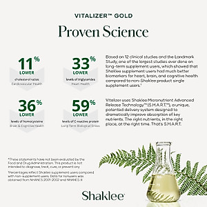 Shaklee - Vitalizer™ Gold: Advanced Nutrition for Adults Over 50 - Vitamins, Minerals, Phytonutrients, Omega-3s, Probiotics & More - Feel Healthier Every Day - 30 Vita-Strips®