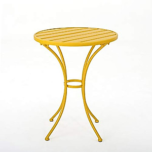 Christopher Knight Home Colmar Outdoor Iron Bistro Set, 3-Pcs Set, Matte Yellow