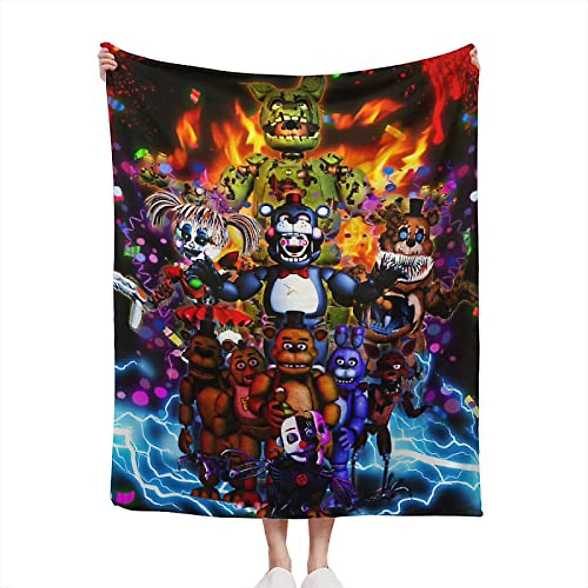 Horror Game Throw Blanket Warm Halloween Blankets Ultra-Soft Micro Fleece Horror Blanket for Bed Couch Living Room 50"X40"