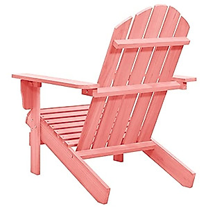 Tidyard Patio Adirondack Chair Solid Fir Wood Pink Outdoor Fire Pit Chair Wooden Garden Armchair for Porch Pool Lawn Deck Backyard Balcony Outdoor