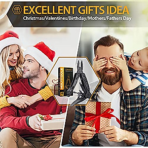 Father’s Day Gifts for Dad Men from Daughter Son, 16-in-1 Multitool Knife Plier Camping Accessories Pocket Multi Tools, Cool Gadgets Birthday for Him Husband Wife Who Have Everything Wants Nothing