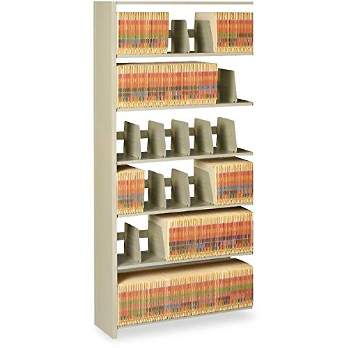 Tennsco Snap-Together 6-Shelf Closed Add-On Open Filing Unit