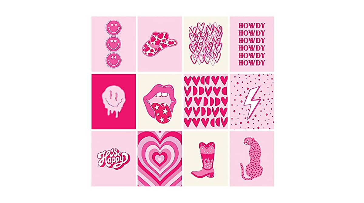Woonkit 12 set Preppy Room Decor Aesthetic, Hot Pink Stuff, College ...