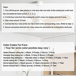 Ceiling Fan Switch Zing Ear ZE-208s E89885 3 Speed 4 Wire Pull Chain Switch Fan Light Switch Replacement Part with 4 Pre-Installed Wires(Nickel Chain)