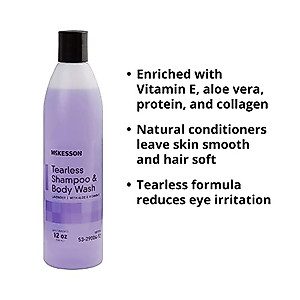 McKesson Tearless Shampoo and Body Wash with Aloe and Vitamin E, Lavender Scent, 12 oz, 1 Count