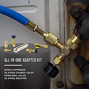 Lichamp HVAC R410a Gauges with Liquid Vaporizer, Vapor Charging Manifold Gauge Set for 410A R404a R22 R32, R41013