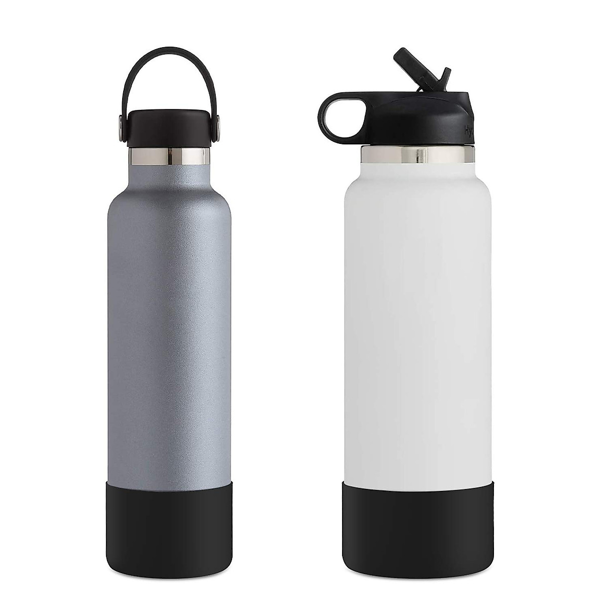 CHEETAH Protective Boot for Hydroflask Water Bottle 12oz - 40oz, BPA Free Bottom Silicone Sleeve Cover, Compatible with All Water Bottles with Bottom Width of 2.87-3.56in (32-40oz, Black)