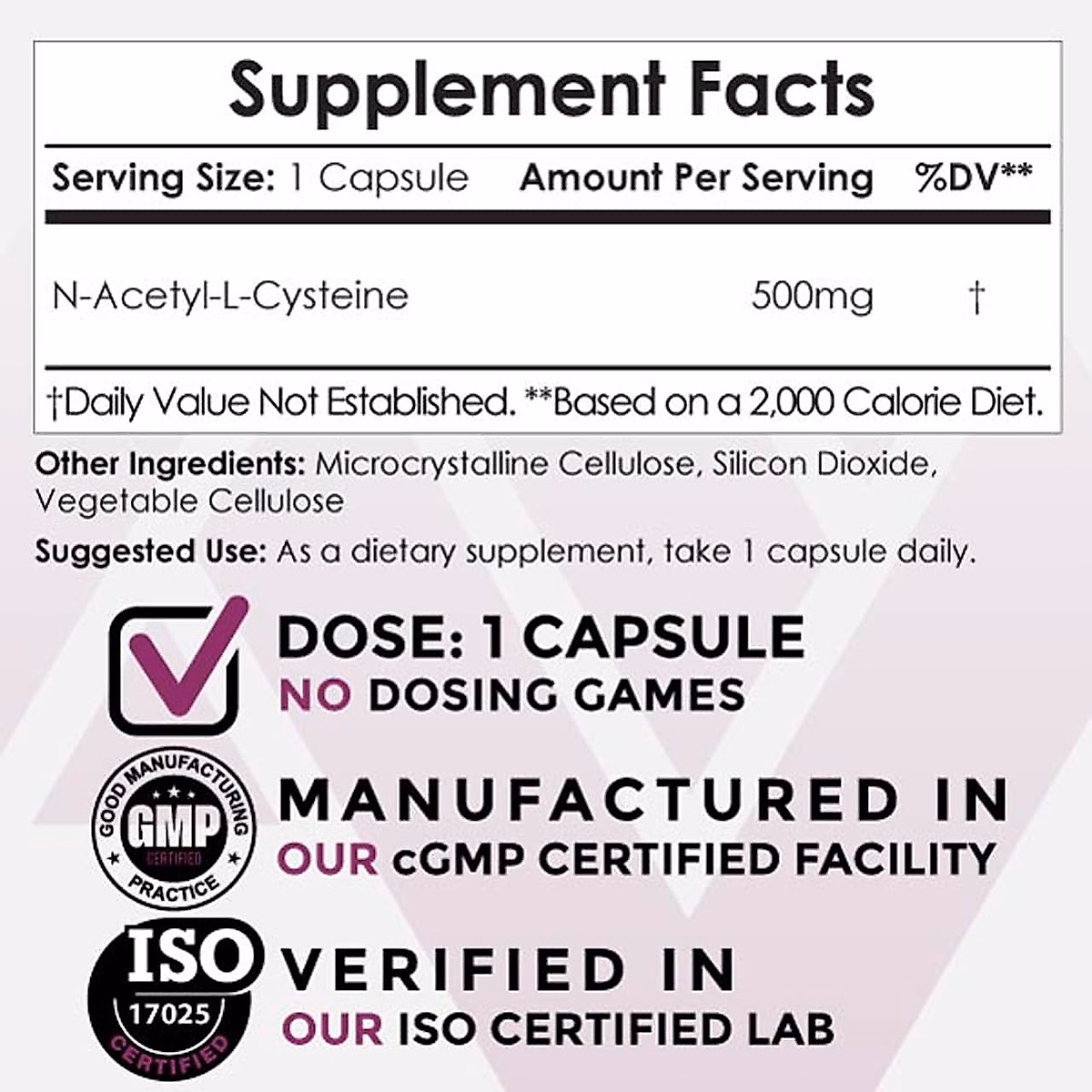 Nootropics Depot N-Acetyl L-Cysteine Capsules | 500mg | NAC | 180 Count | Supports Healthy Liver Function | Cellular Health | Glutathione Levels | Healthy Oxidation Levels