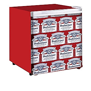 CURTIS FR103BUD Budweiser, Mini Fridge with Freezer - 1.6 Cu Ft Compact Small Beverage Drinks Refrigerator with Reversible Doors - Perfect for Office, Home, Dorm, or Games Room