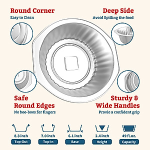 8 Inch Deep Round Disposable Pans (15 Pack) | Reusable Leak-Proof Aluminum Pans for Cooking, Baking, Roasting | Multi-Use Tins for Oven, Freezer, Microwave | Deep Cookware for Casserole, Lasagna, Soup