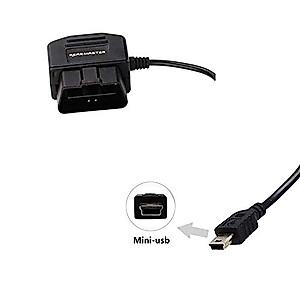 REARMASTER Universal OBD Power Cable for Dash Camera,24 Hours Surveillance/Acc Mode with Switch Button(Mini USB Port)