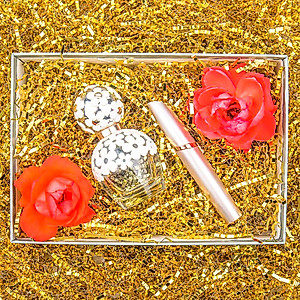 Caleihd Crinkle Cut Paper Shred Filler 1LB Shredded Paper for Gift Box Baskets Wrapping and Filling (Gold)