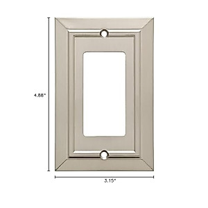 Franklin Brass Classic Architecture (1-Pack) Decorative Light Switch Cover Brushed Nickel 1-Gang Decorator/Rocker Wall Plate Single Switch Plate Cover Electrical Outlet Covers W35219-SN-C