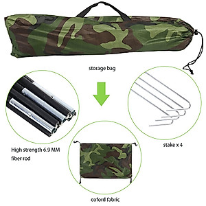 Single Camouflage Camping Tent, Outdoor Polyester One Person Tents Camping Waterproof Tent with Carry Bag Tents for Camping, Backpacking, Picnic,Hiking,Fishing
