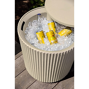 Veradek Cooler Side Table - 2 in 1 - Designed for use as Outdoor Side Table, Outdoor Patio Decor and Ice Chest