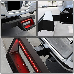 DNA Motoring HITST-2-333-BK-T1 2" Receiver Trailer Towing Hitch Step Bar w/LED Brake Light,Black