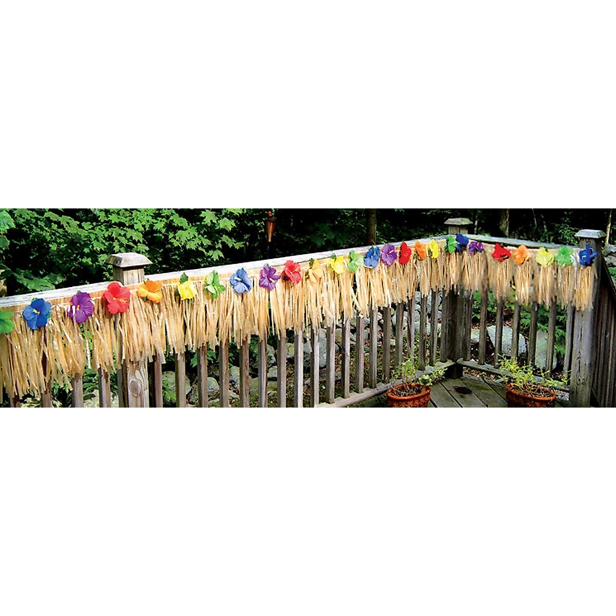 Amscan Luau Raffia Table Fringe, Tiki Party Supplies, 12" x 24', 1 pc
