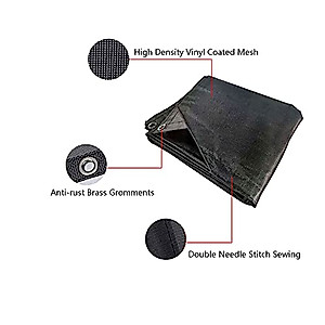 Shoppingsoon RV Awning Side Sun Shade 9’ x 7’ Screen Kit Compatible with Dometic Camping Trailer Canopy Black Mesh Screen UV Blocker