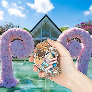 XHDAI Capsule Letters Message in a Bottle Glass，Capsule Message Pills/Love Letter/Cute Gifts Ideas for Boyfriend/Girlfriend. (Transparent 60PCS)
