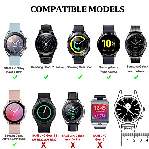 Compatible with Samsung Galaxy Watch 4 Band 44mm 40mm/Galaxy Watch 4 Classic 46mm 42mm Women Girls,Galaxy Watch Active 2 40mm 44mm,20mm Slim Smart Watch Bands for Galaxy Watch 3 41mm/Galaxy Watch 42mm