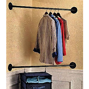 43" Iron Wardrobe Assistant Corner Hanging Bar