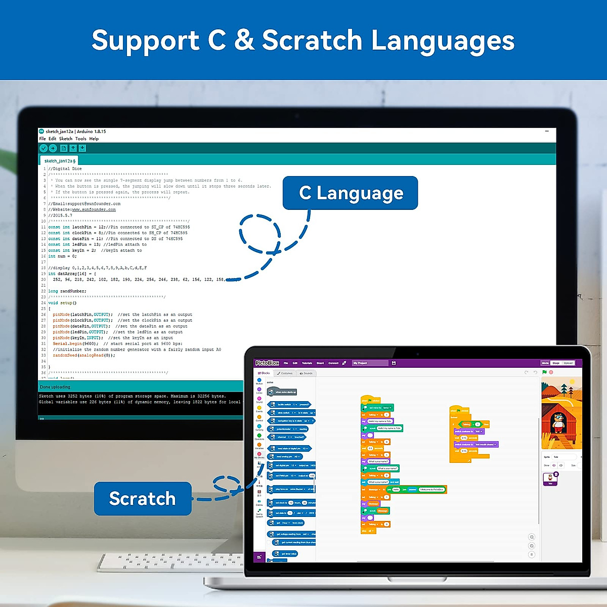 SunFounder Project Complete Starter kit Compatible with Arduino UNO R3 Arduino IDE/Scratch Coding with 42 Detailed Online Tutorials