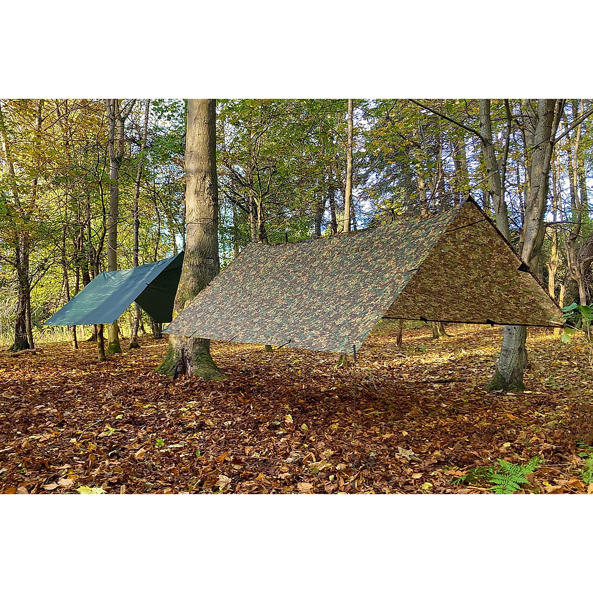 DD Hammocks - DD Tarp 3.5 x 3.5 - MC (11.5ft x 11.5ft) - 100% Waterproof Lightweight & Multifunctional Large Camo Rainfly Tarp Tent Shelter for Camping Bushcraft & Hiking Adventure