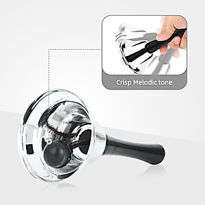 Tytroy Set of 2 Silver Steel Hand Bell Loud Call Bell Alarm