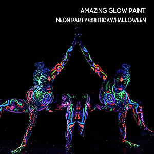 Pink Face Paint Sticks UV Body Panit - 0.75 oz Professional Blacklight Reactive Glow Paint for Adult Kids, Oil Foundation Makeup Blendable Sticks, Glow in The Dark Paint Neon Party Supplies