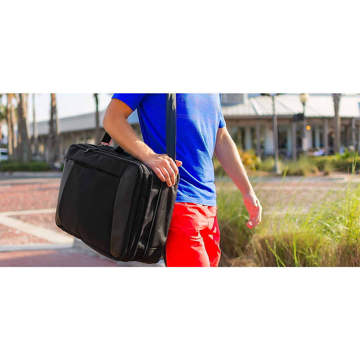 SLAPPA Pivot Expandable 18.4" Laptop Backpack + Shoulder bag - Checkpoint Friendly - Fits 17", 18" and 18.4" Laptops