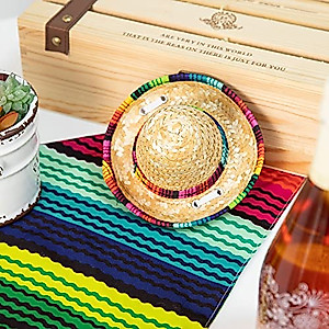 Whaline Mexican Dog Costume Accessories Cinco De Mayo Fiesta Dog Bandana Dog Straw Hat Mexican Colorful Stripe Pet Scarf Dog Bib Pet Neckerchief for Small Medium Cat Dog Carnival Party Supplies