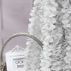 Windyus Artificial Fake Wisteria Vine Ratta Hanging Garland Silk Flowers--20 Pack 3.3 Feet Hanging Flower Wedding Party Home Garden Outdoor Ceremony Floral Décor Extra Long and Thick (Pure White)